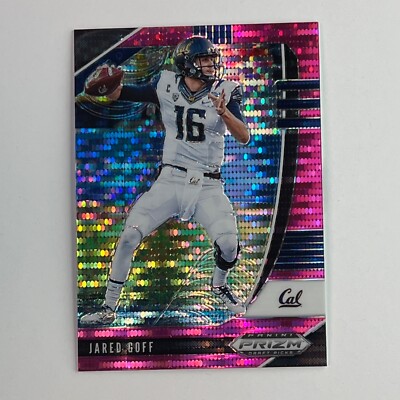 2020 Panini Prizm Draft Picks Football Jared Goff Pink Pulsar Parallel ...