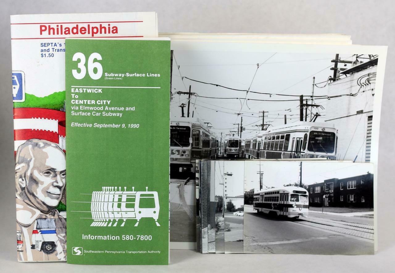 Lot of 38 B&W Photos Philadelphia PCC Streetcars of PTC & SEPTA Transit ...