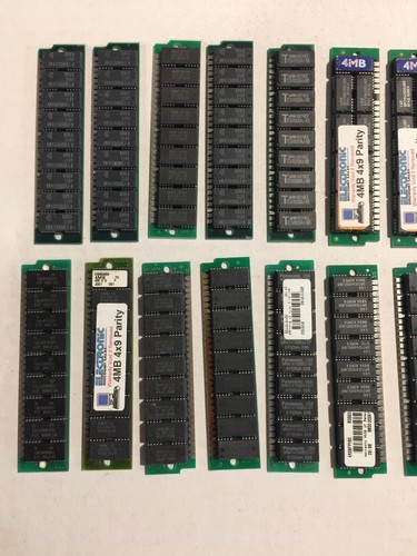 4MB 30-Pin 1pc 4MB Total Memory 9 Chip SIMM IBM PC RAM 286 386 486 AT ...