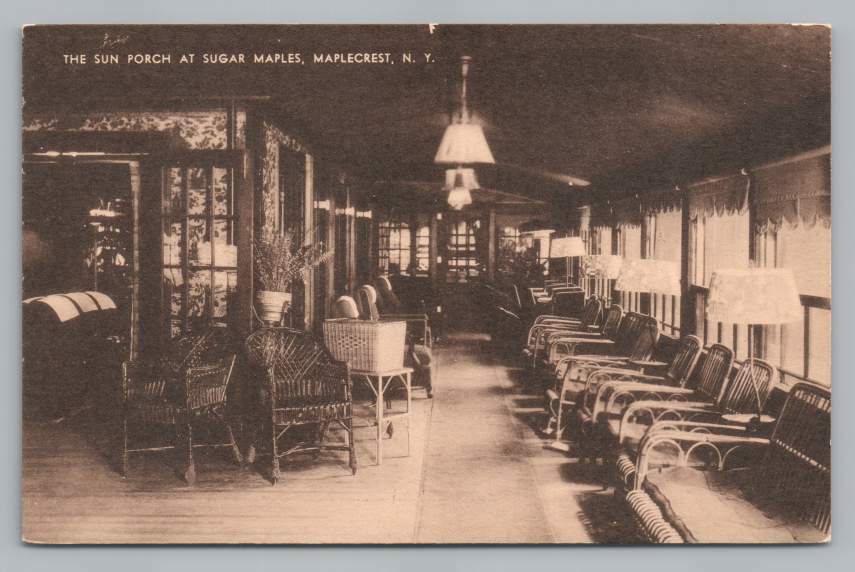 Sugar Maples Resort Sun Porch MAPLECREST NY Greene County Vintage ...
