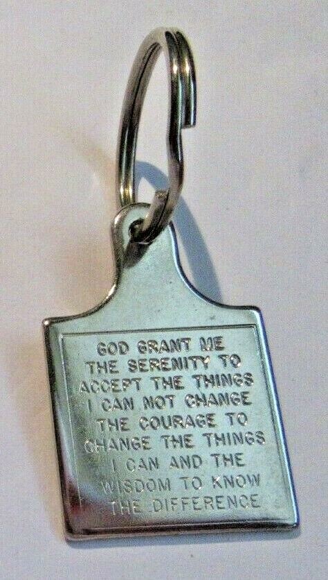 Alcoholics Anonymous AA KeyChain Serenity Prayer Chip Key Ring Sober ...