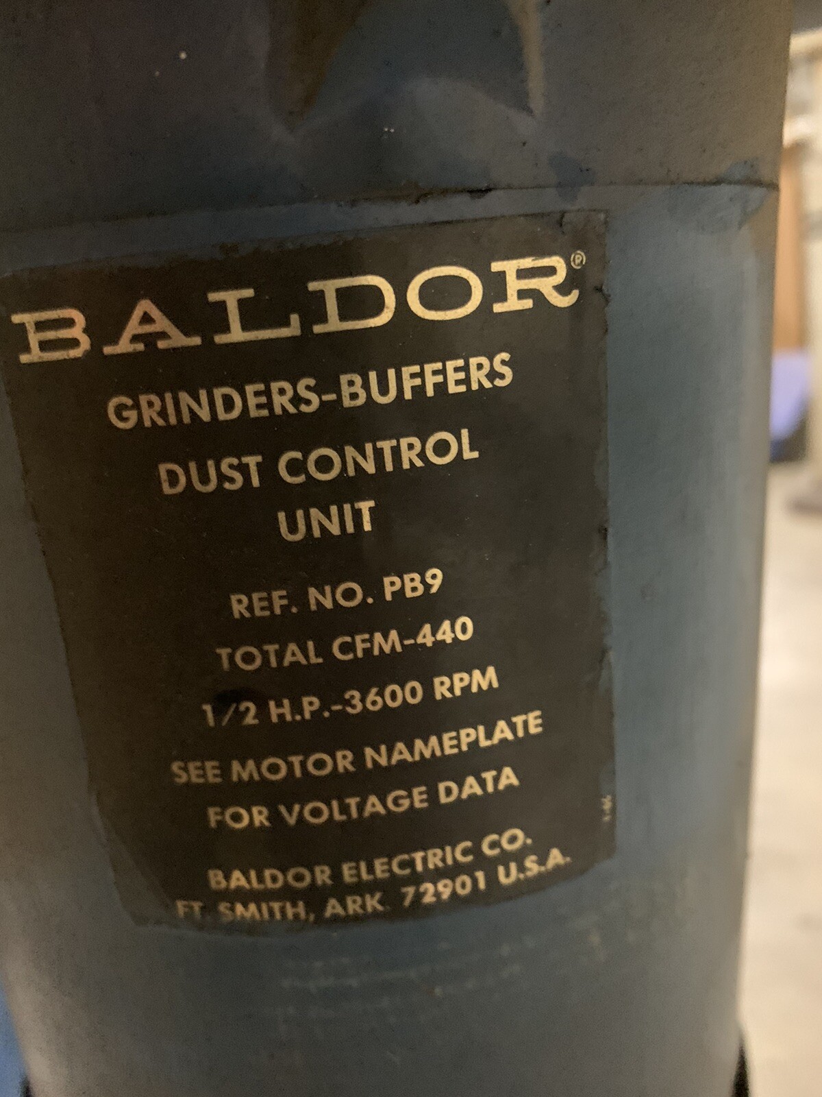 Baldor 8" Grinder 3450 RPM 8123WD 3/4HP 3PH 460v On Factory Base W ...