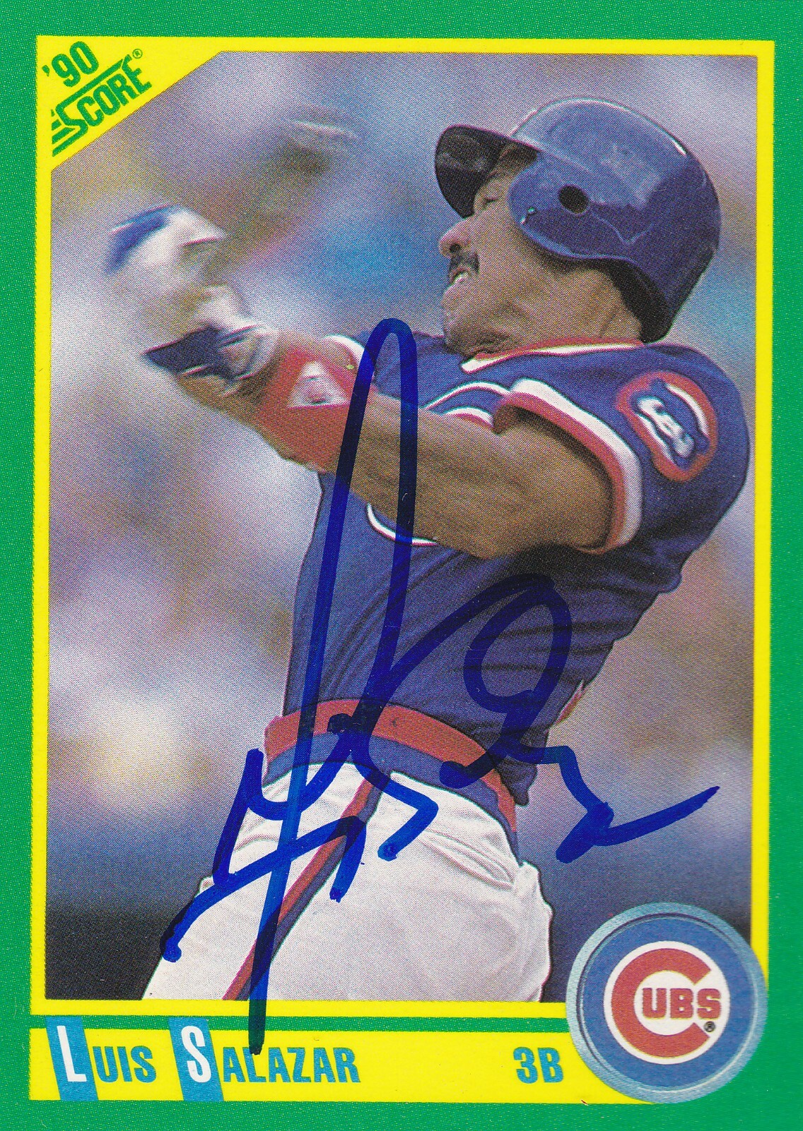 LUIS SALAZAR CHICAGO CUBS SIGNED CARD SAN DIEGO PADRES WHITE SOX ...