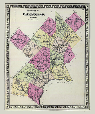1876 Map of Caledonia County Vermont | eBay