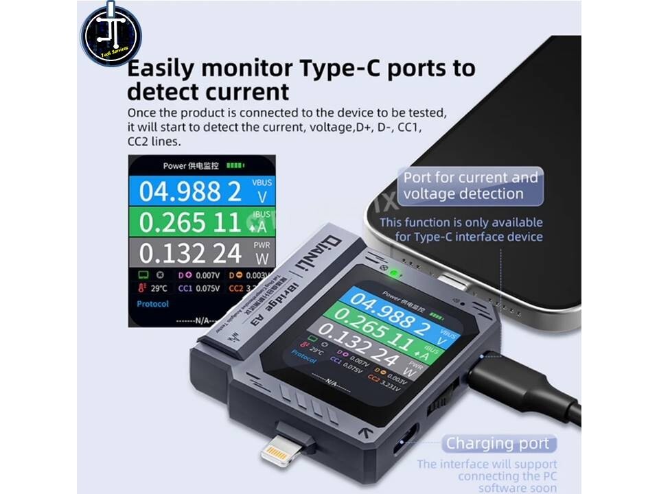 QIANLI iBridge A3 mobile phone tail plug detector Support Lightning and ...