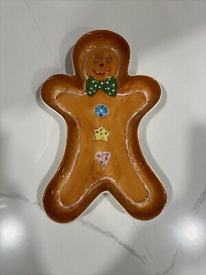 Home Interiors Christmas 12' Ceramic Gingerbread Man Cookie Serving ...