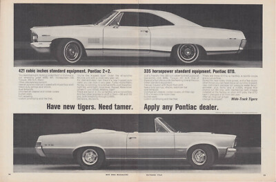 Have new tigers. Need tamer. Pontiac 2+2 & GTO Convertible ad 1965 HR ...