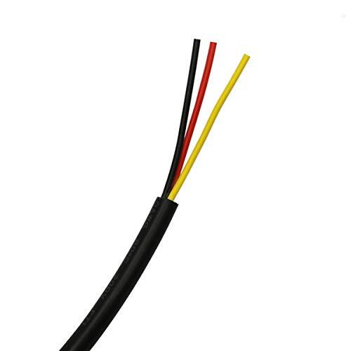 22AWG Power Cable LED Red Black& Yellow 3 Conductors 2464-22AWG-3C 25ft ...