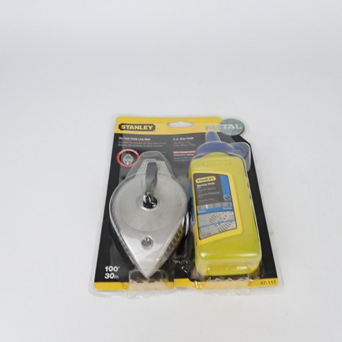 Stanley 100' Die-Cast Chalk Line Reel + 4oz Blue Chalk Set – NOS Sealed ...