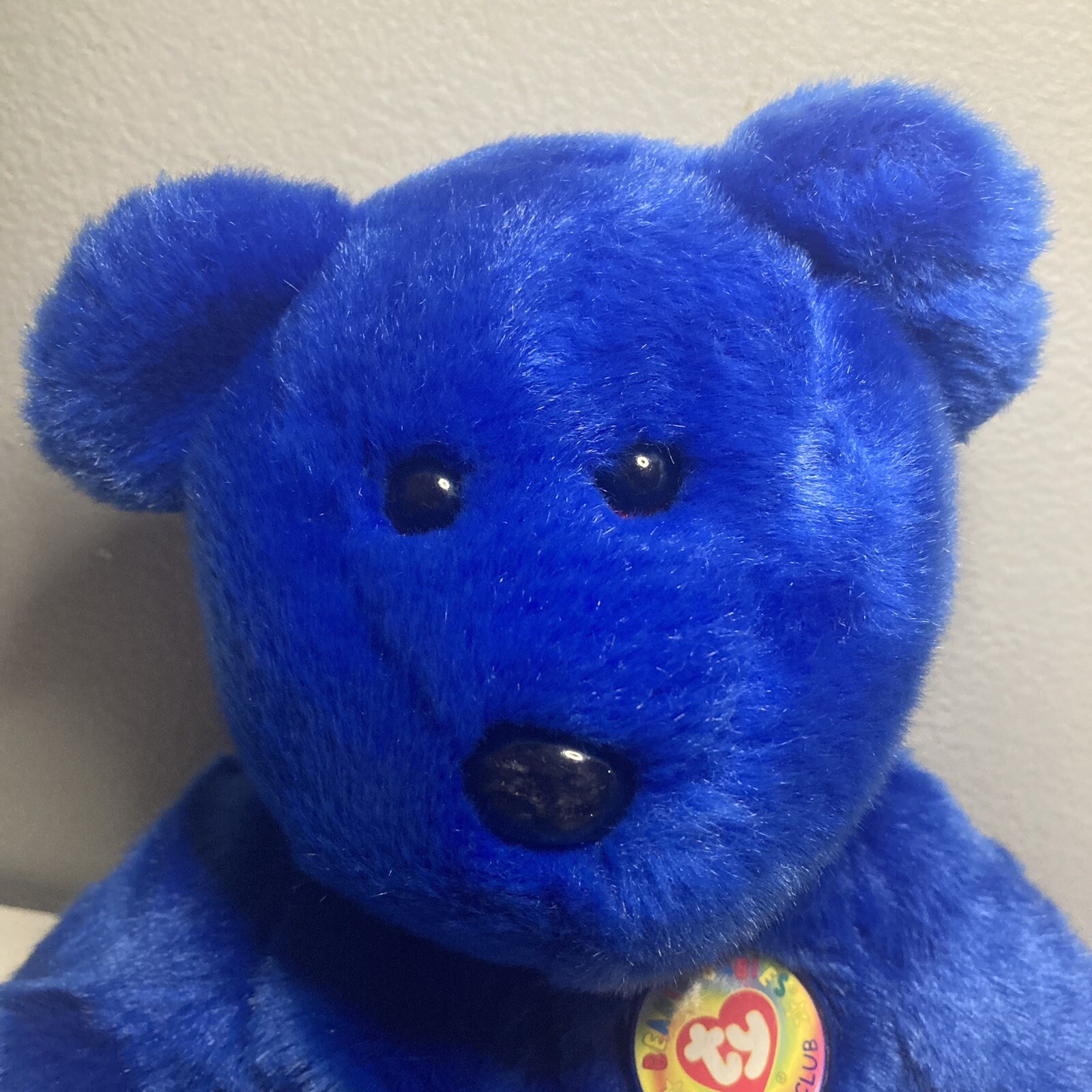 TY Beanie Buddy Clubby the Bear Blue Rare Retired 13" 1999 No Hang Tag ...