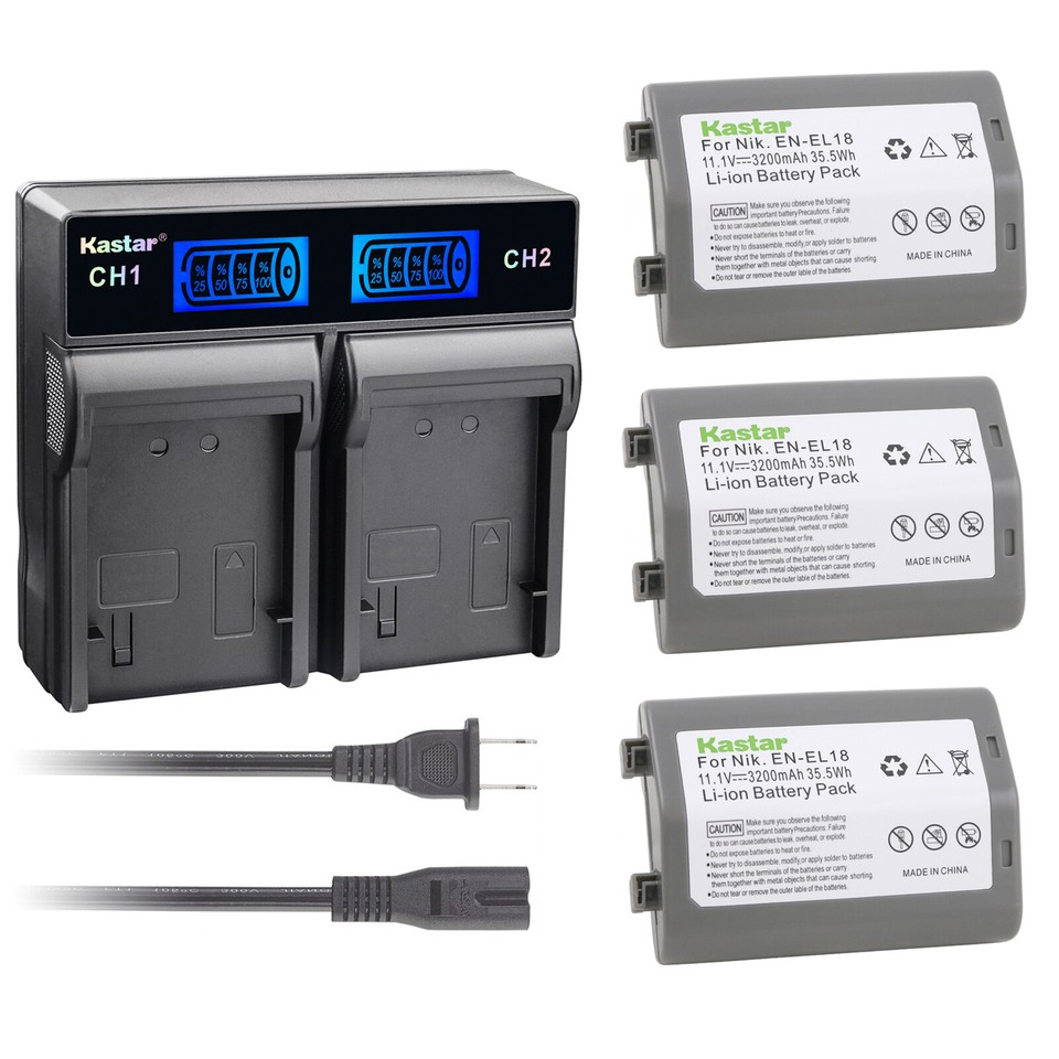 Kastar Battery LCD Rapid Charger for Nikon D800 Battery Grip MB-D12 ...