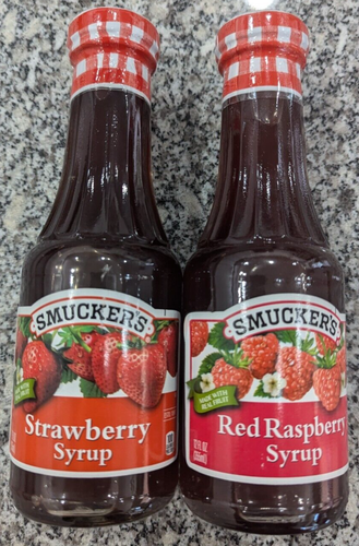 Smucker’s Red Raspberry and Strawberry breakfast pancake Syrups - Exp ...