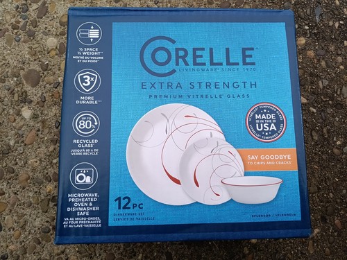 Corelle Splendor 12 Pc Dinnerware Set. Dinner & Dessert Plates & Soup ...