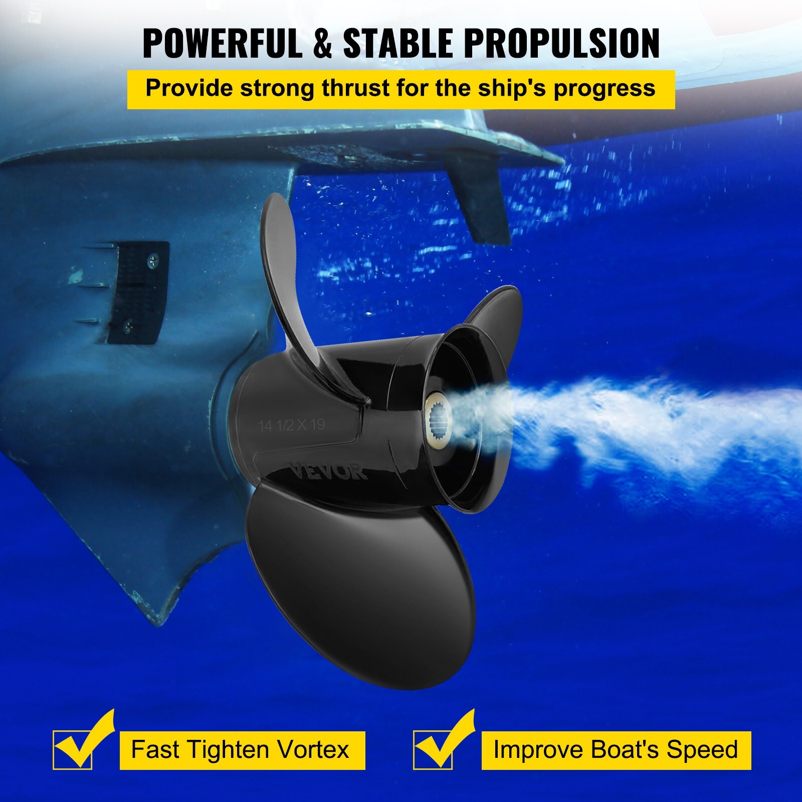 VEVOR Boat Propeller Volvo Penta SX Stern Drive Propeller 14.5x19 Prop ...