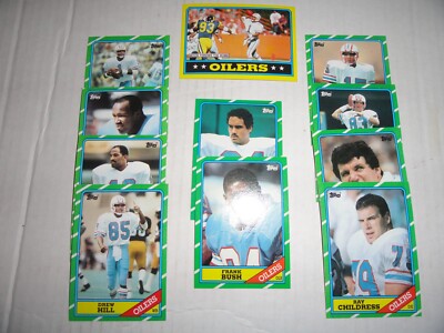 1986 TOPPS Football Houston Oilers Team Set ~ ( 11 ) Cards/Team Leaders ...