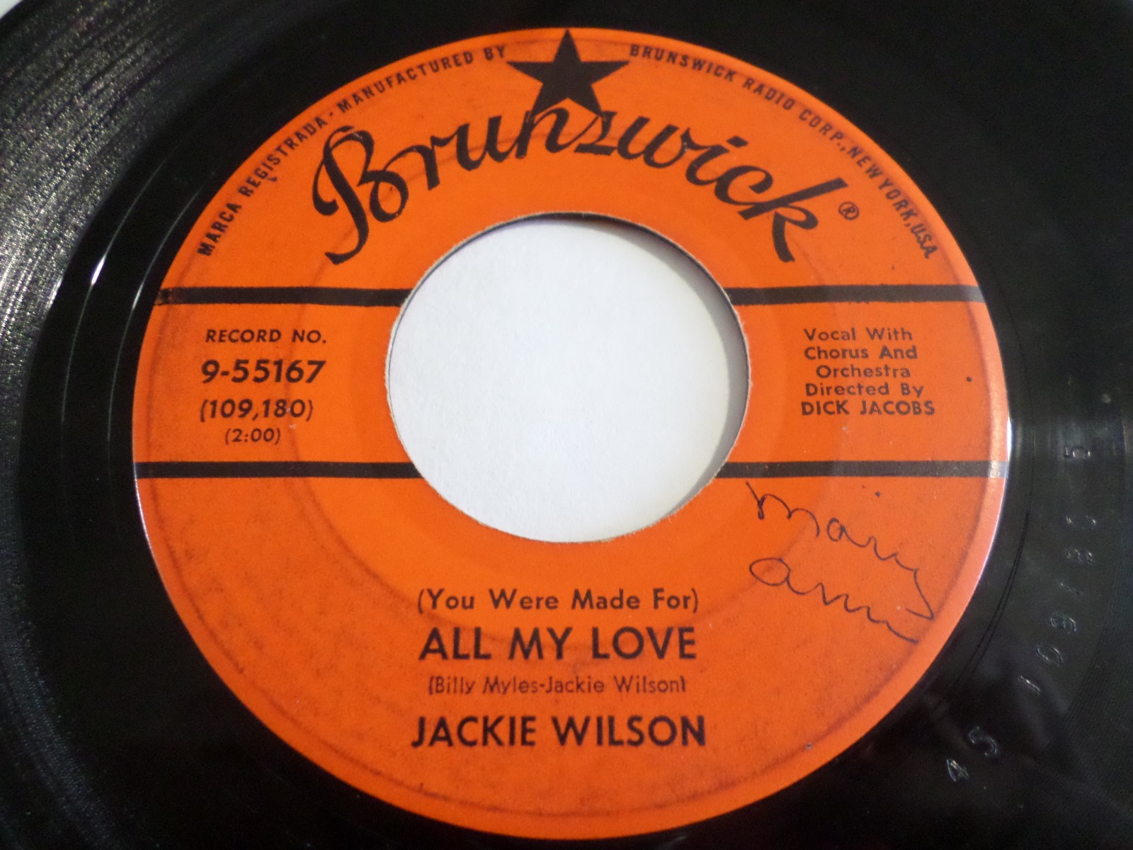 Jackie Wilson A Woman A Lover A Friend / All My Love 45 1960 Vinyl ...