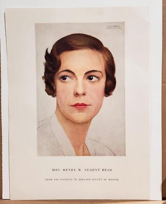 1933 Ruth Kresge Nugent Head Portrait Bernard Boutet de Monvel Magazine ...