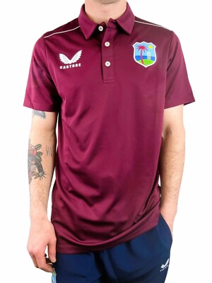 Castore Mens West Indies Cricket Polo Shirt / Maroon / RRP £45 | eBay