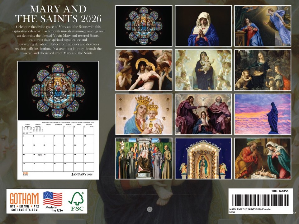 Mary And The Saints Catholic Calendar 2026 Religious Monthly Wall | eBay