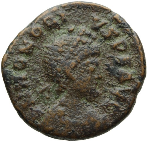 047. Roman Bronze Coin. HONORIUS, AE-Half-Centenionalis. Nicomedia ...