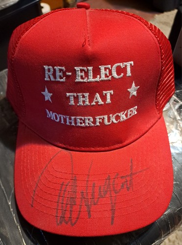 Donald Trump Re-Elect That M*therf@cker Trucker Hat signed by Ted ...