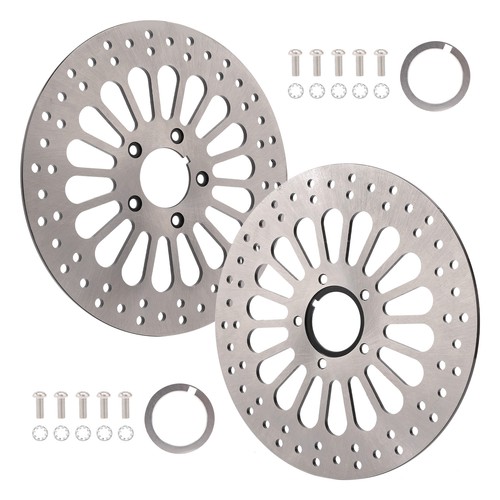 Polished Front + Rear 11.5 Brake Rotors Fatboy Heritage Softail Deluxe ...
