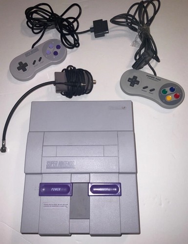 ORIGINAL SUPER NINTENDO SNES Console w 2 Controllers TESTED & SUPER ...