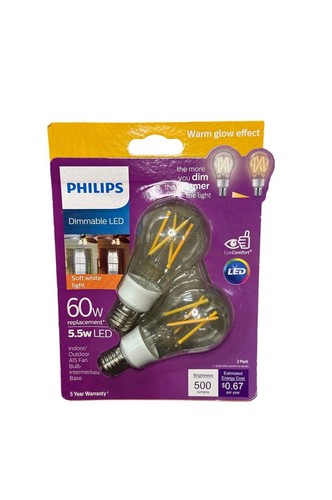 Phillips 2pk Dimmable 60w LED Bulb, Indoor/Outdoor A15 Fan Light to ...