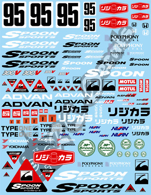 1/10 Honda Spoon Decals - Civic S2000 Integra | eBay UK