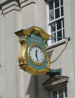 Photo 6x4 Ornate clock, High Street Cheltenham Outside Marks and ...