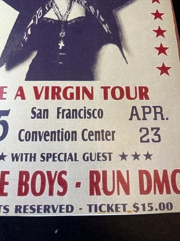 Madonna 8X10 Like A Virgin Tour Concert Poster San Francisco 4-23 1985 ...