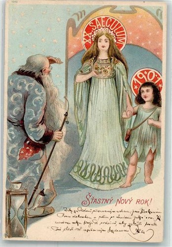 13949231 - Neujahr Stastny Novy Rok Engel 1901 | eBay
