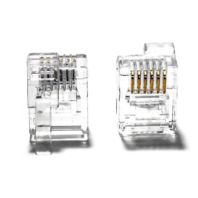 RJ12 DEC 6P6C Modular Plugs with Left Latch Offset Tab 12 pack | eBay