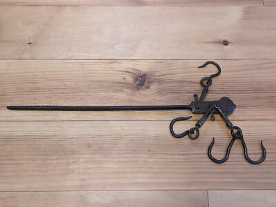 ANTIQUE PRIMITIVE WARRANTED 50# CAST IRON BEAM BALANCE SCALE - FUR ...