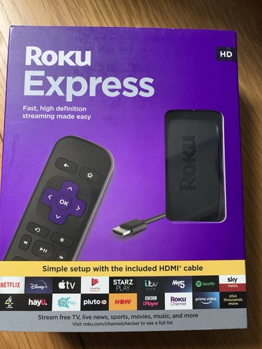 Roku Express HD Streaming Media Player Black - New In Box Sealed | eBay