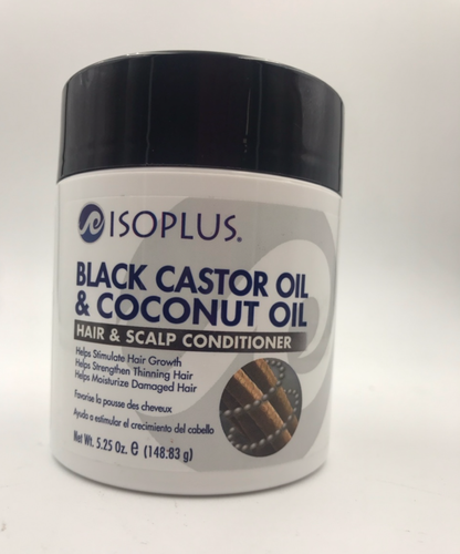 ISOPLUS BLACK CASTOR OIL & COCONUT OIL HAIR SCALP CONDITIONER 5.25 OZ ...