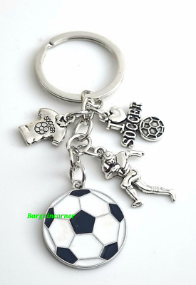 Football Keyring Soccer Keychain I Love Soccer And Shirt Bag Charm ...