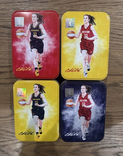 Caitlin Clark WNBA Empty Tins All 4 Collector Set Yellow Blue Red | eBay