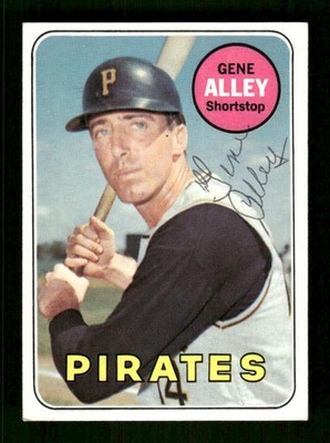 1969 Topps #436 Gene Alley signed auto autograph EX, well centered ...