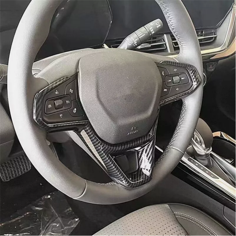 Carbon Fiber Steering Wheel Decor Frame Trim For Chevrolet Trax 2024 ...