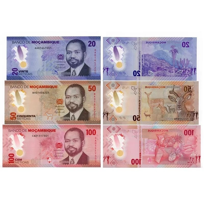 Mozambique set 3 PCS, 20-100 Meticais, 2024, polymer, P155-157, UNC | eBay