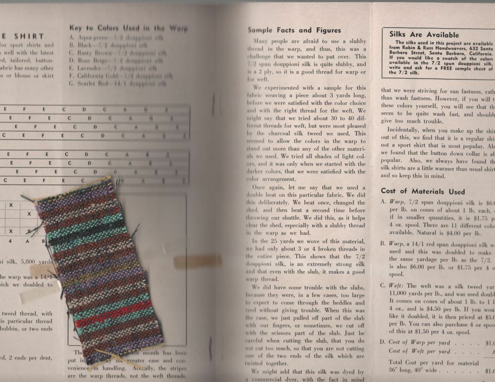 Warp and Weft Sewing Hobbyist's Magazine complete with original Samples ...