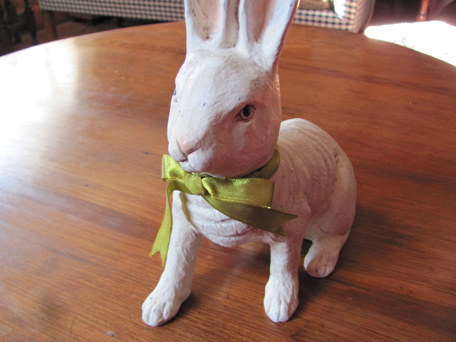 Large 8 1/2" White German Repro Paper Mache Bunny Rabbit Candy ...