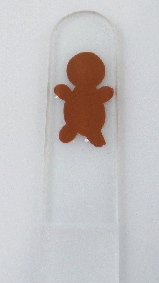 Glass Nail File Gingerbread Man Czech Crystal Hand Painted Medium 5.5 ...