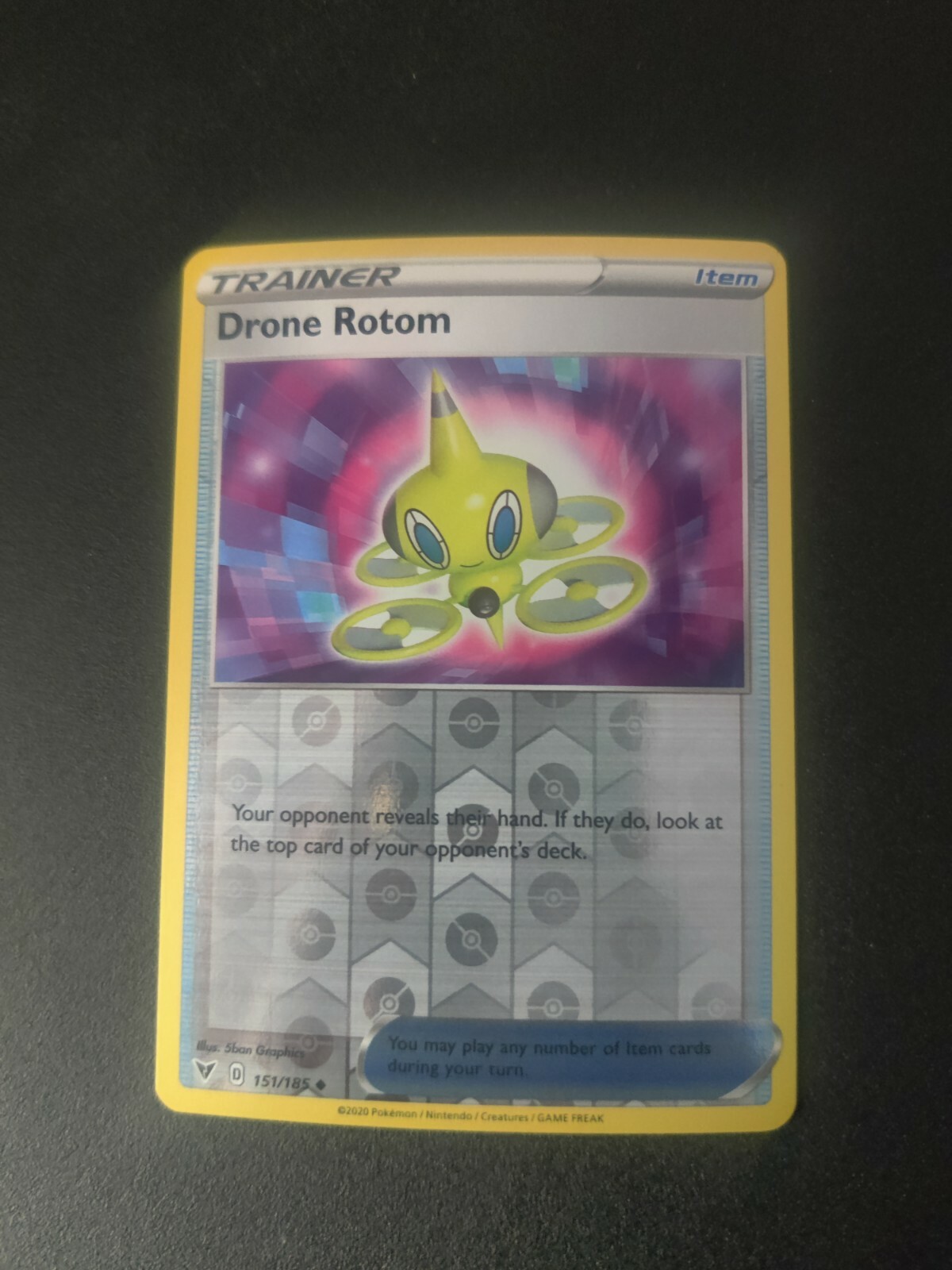 Pokemon Vivid Voltage Drone Rotom 151/185 Reverse Holo Uncommon Pack ...