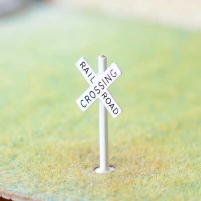 2 x HO scale railroad crossing warning sign CROSSBUCKS multi tracks ...