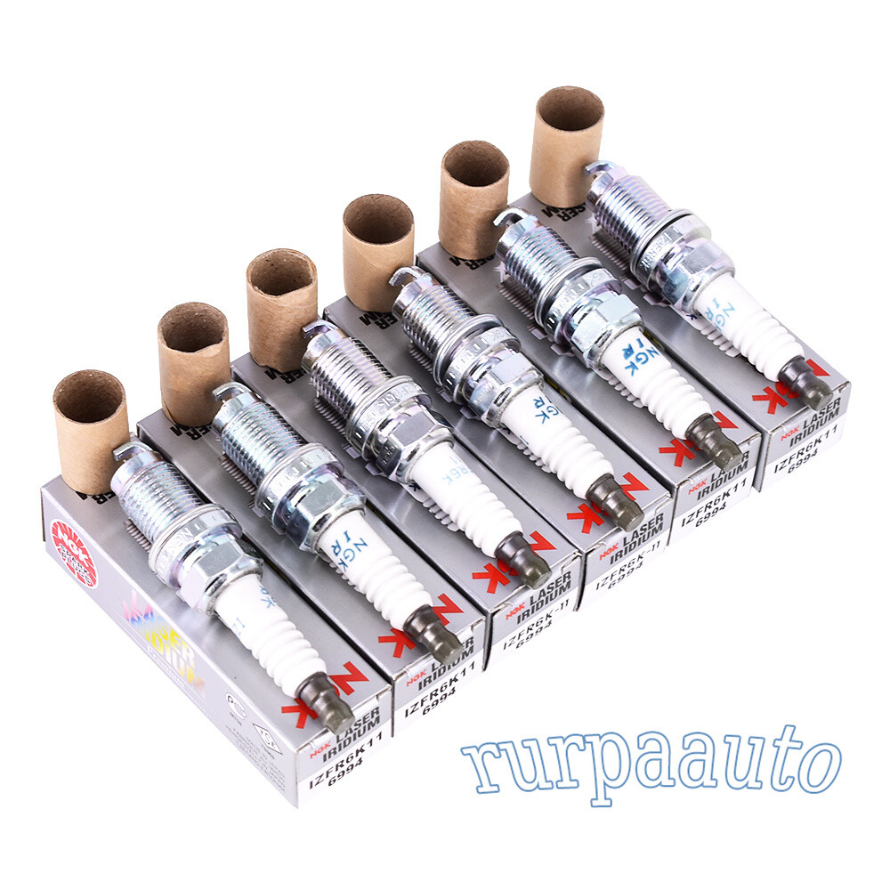 6Pcs 6994 Spark Plugs Laser Iridium NGK IZFR6K11 Fit ACURA V6 Civic CRV ...