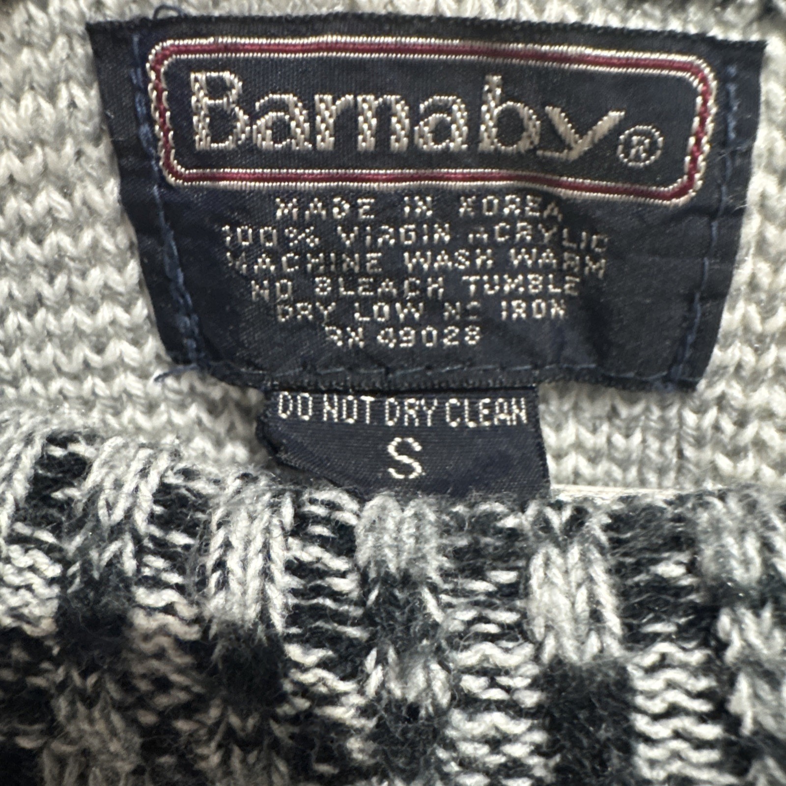 Vintage Barney Sweater Black And White Size Small - Gem