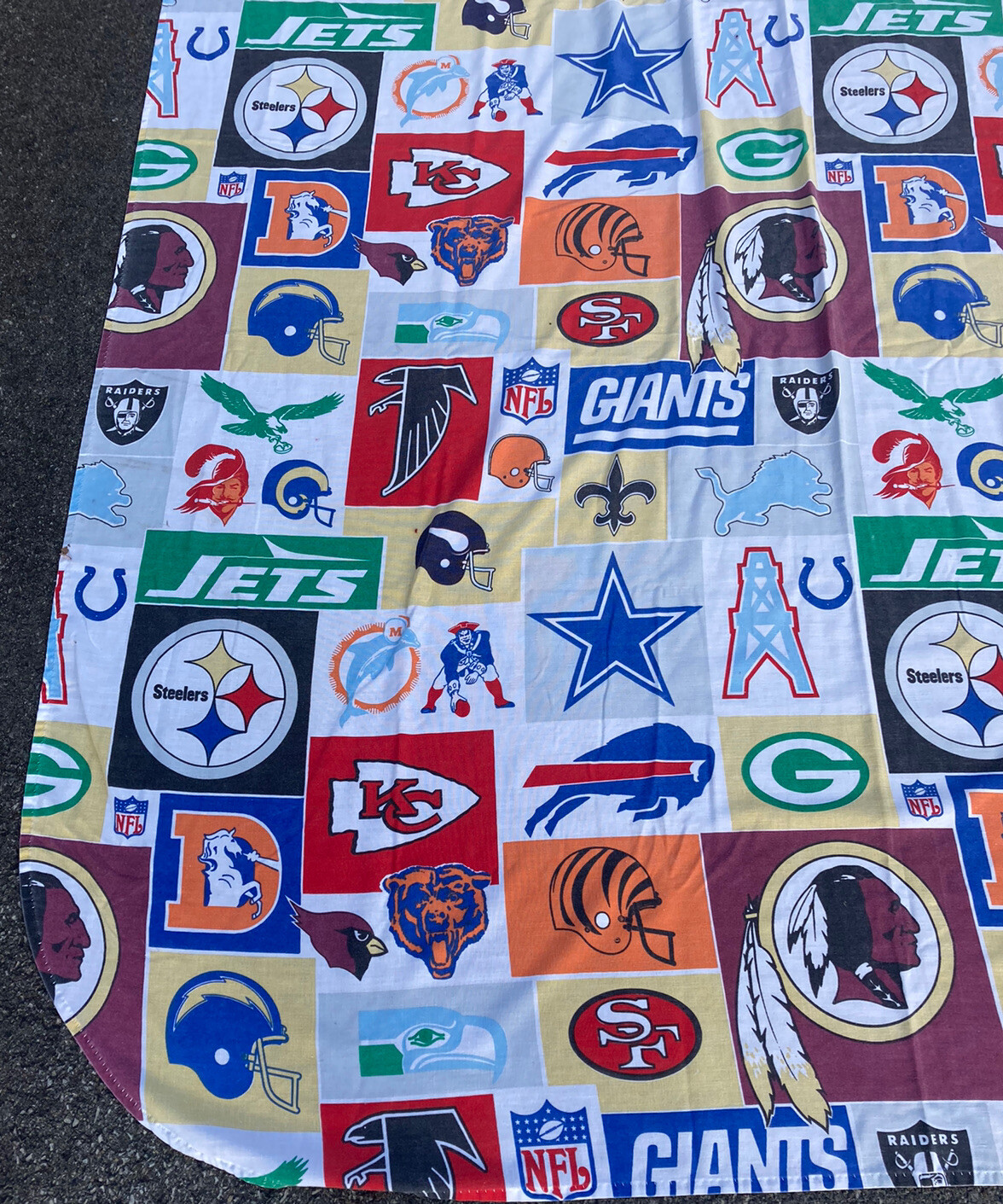 RARE VINTAGE NFL Football 60's 70's Logos Sheet Fabri… - Gem