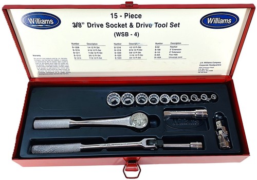 Williams McMaster 15 Piece 3/8" Drive Socket And Drive Tool Set In A ...